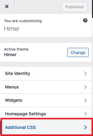 Custom CSS code – Himer
