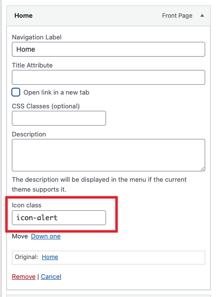 How to add an icon to menu – Himer