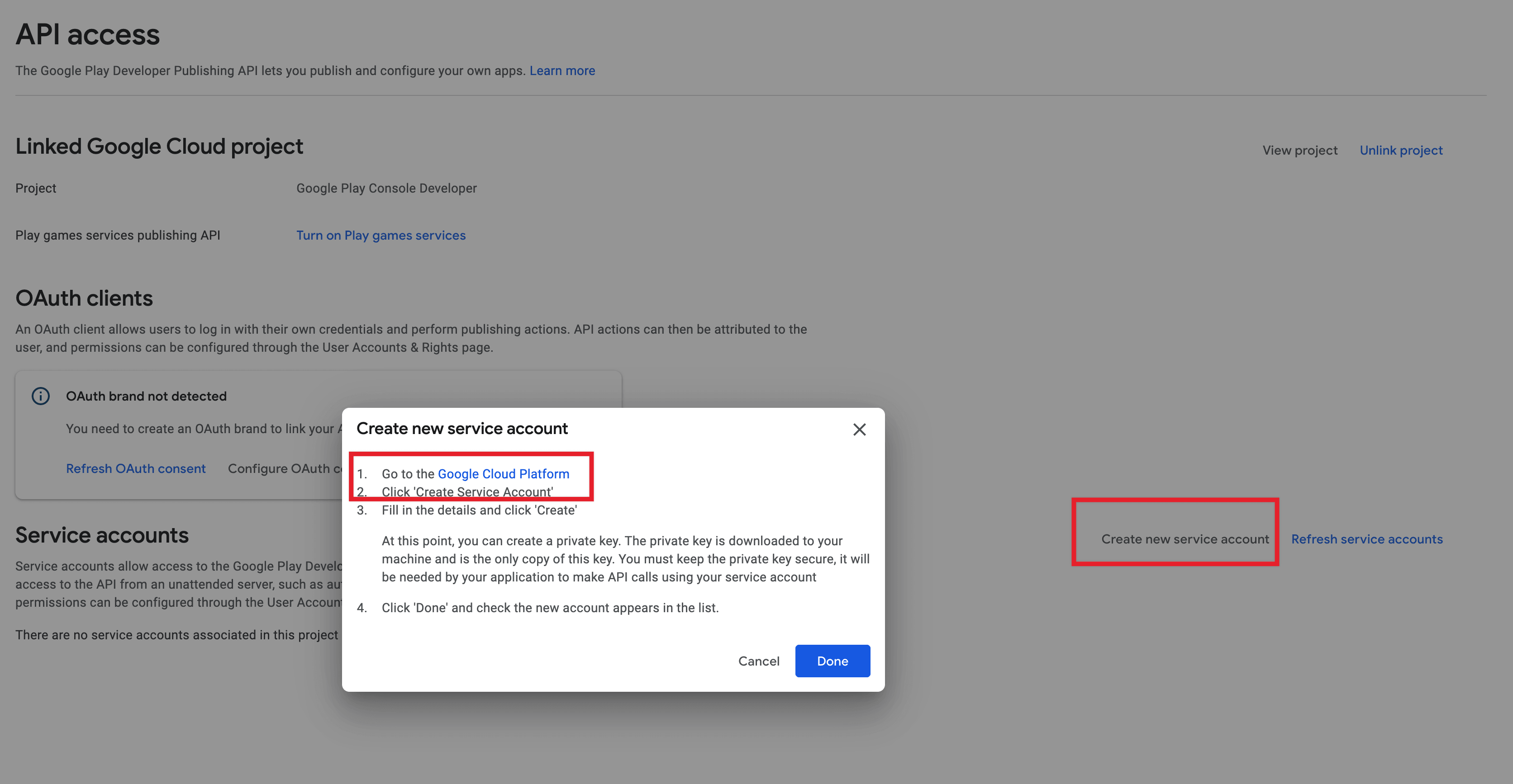 Google Private key – Mobile APP